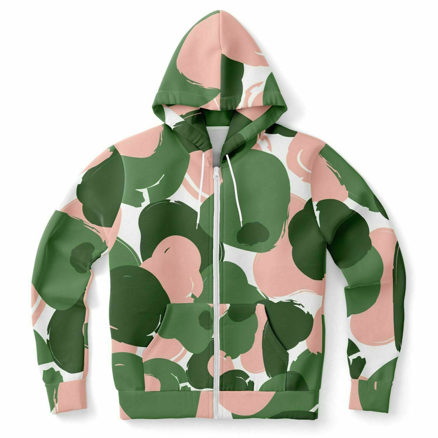 Pretty Muted Camo Print Zip-Up Hoodie – 1977 Hustle Lane
